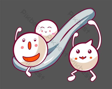 손으로 그린 만화 의인화 된 작은 만두 일러스트 PNG PSD 무료 다운로드 Pikbest