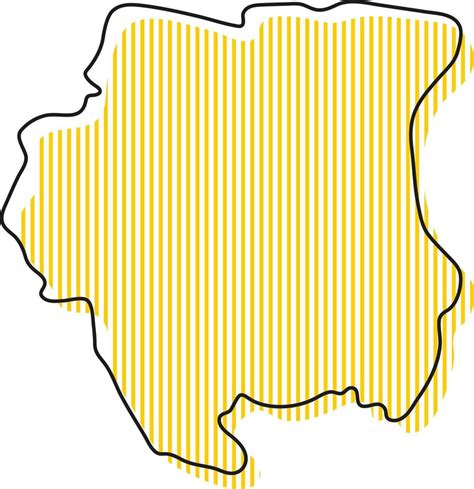 Stylized Simple Outline Map Of Suriname Icon 9168149 Vector Art At