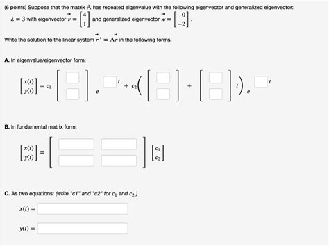 solved 6 points suppose that the matrix a has repeated