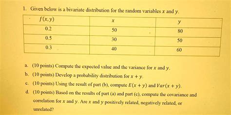 solved given below is a bivariate distribution for the random variables x and y f x y x y 0 2