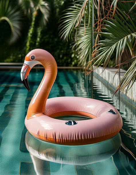 Pink Pool Floats Pink Pool Float Pool Ring In Cool Blue Refreshing Blue Pool Stock