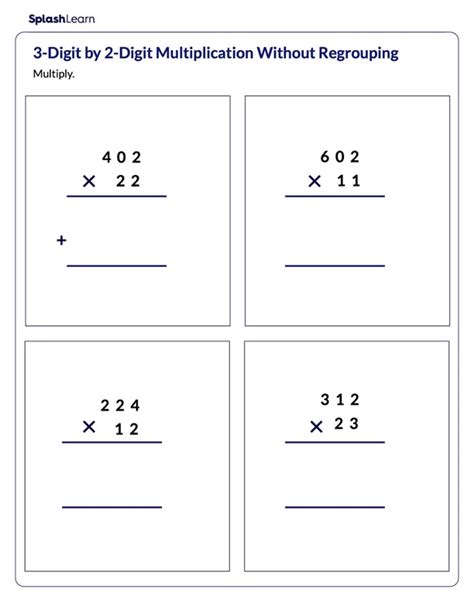 multiplying two digit by one digit worksheet
