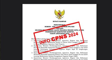 CPNS 2024 Resmi Dibuka Ini Jadwal Lengkap Pendaftaran CPNS Kampar 2024