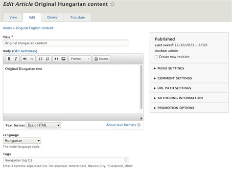 Drupal 8 Multilingual Tidbits 18 Core Content Translation Workflow