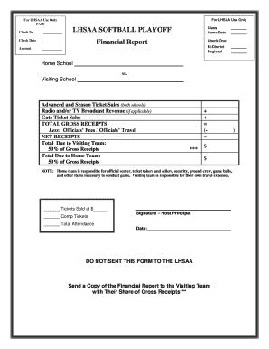 Fillable Online LHSAA SOFTBALL PLAYOFF Fax Email Print PdfFiller