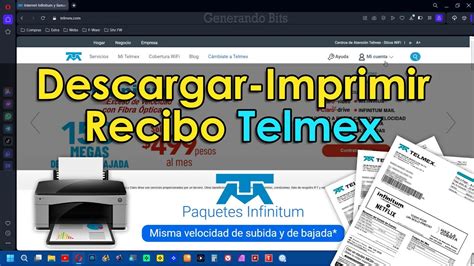 Como descargar e imprimir mi recibo de Telmex con mi número o correo