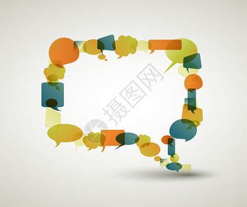 由多彩小泡沫制成的大型演讲泡模插画图片下载 正版图片305960307 摄图网