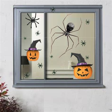 Naklejki Halloween Ozdoby na okno Pająki Dynia NaklejkiOzdobne pl