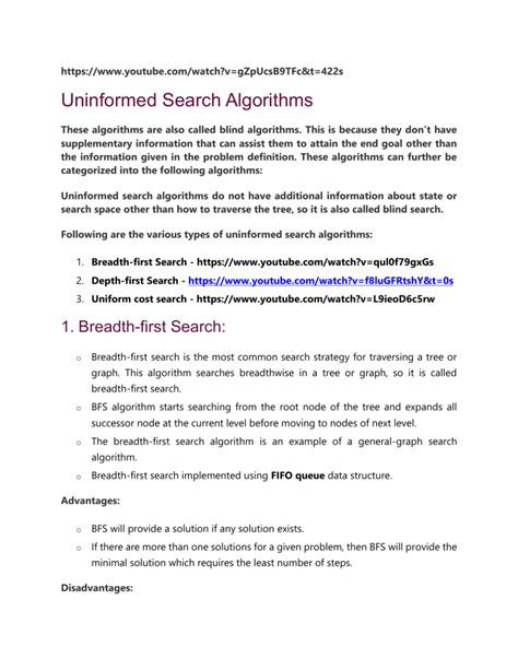 uninformed search algorithms