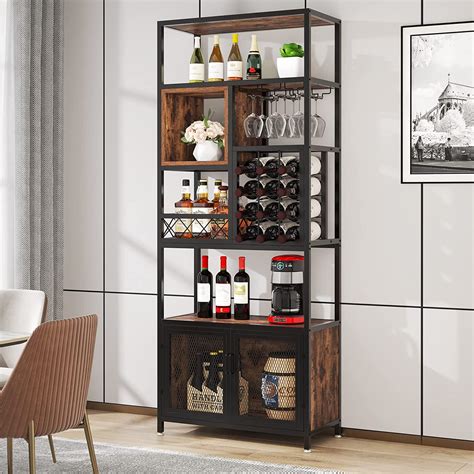 Tribesigns 78 7 Tall Wine Rack Freestanding Floor Metal Wine Shelf
