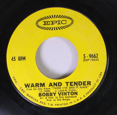 Amazon Bobby Vinton 45 RPM Warm And Tender My Heart Belongs To