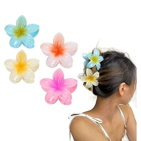 Hawaiian Plumeria Flower Hair Claw Clips Flower Hair Clip Hawaiian