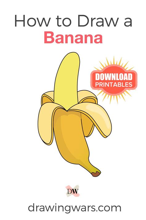 How To Draw A Banana Step By Step Easy Drawing Painting Tutorial