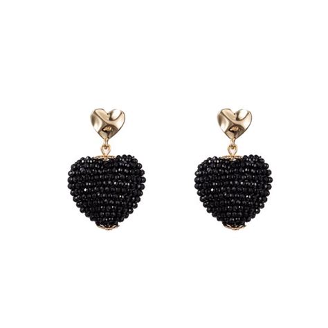 Go Dutch Label Oorknoppen Full On Beads Hartje Zwart Bol