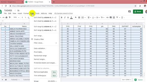 Mengurutkan Data Di Google Sheet Youtube