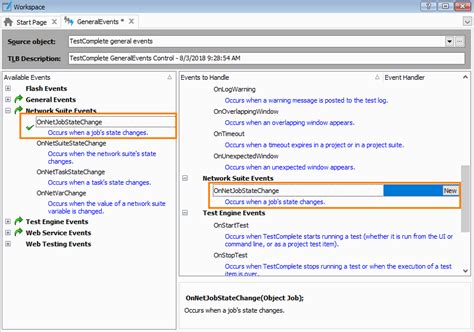 adding events to event controls testcomplete documentation