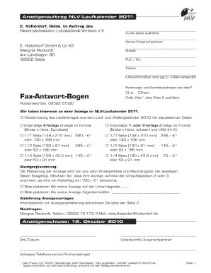 Ausfüllbar Online nlv la Holterdorf Oelde im Auftrag des Fax Email