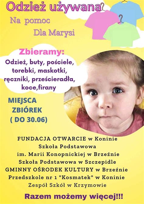 Charytatywna zbiórka odzieży dla Marysi Wsparcie walki o zdrowie