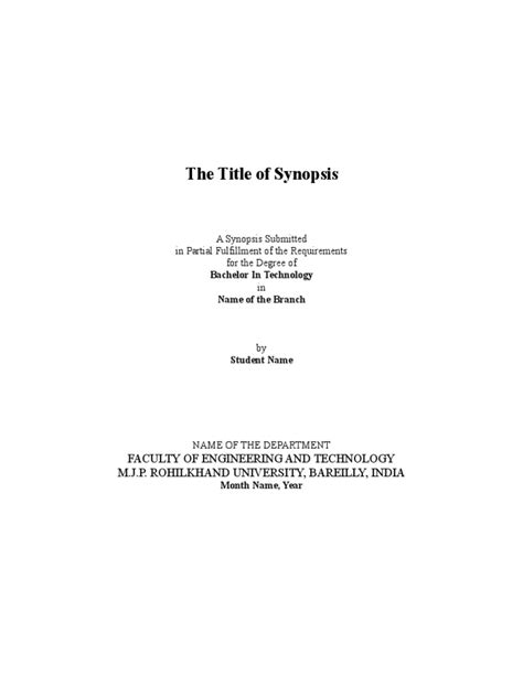 my synopsis format pdf computer science applied mathematics
