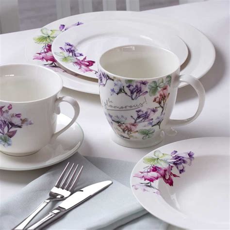 Kubek na stopce 480 ml Garden kwiaty miętowe
