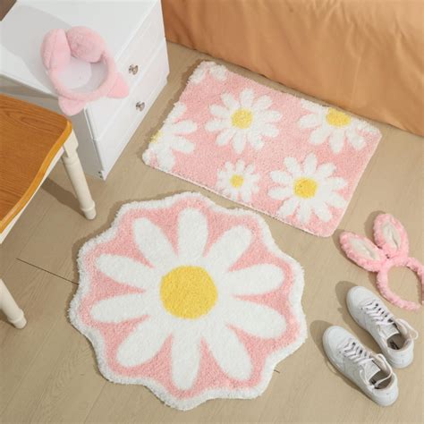 Amazon Frienda Pcs Flower Bath Mat Pink Floral Bathroom Rug