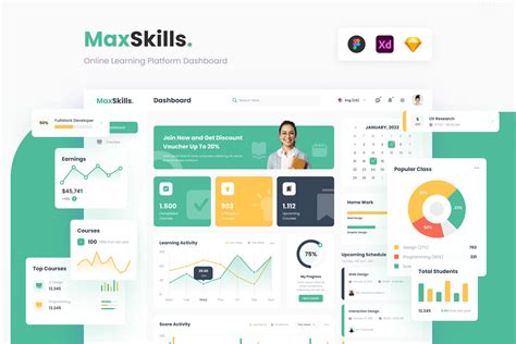 Maxskills Online Learning Platform Dashboard Behance