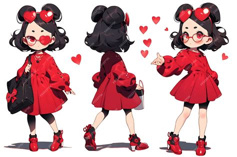 Premium Photo Anime Girl Character Design Turnaround Sheet Cute Kawaii Fashion Style Anime