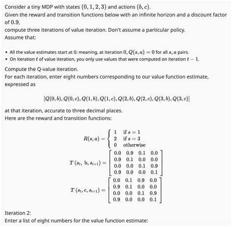 solved consider a tiny mdp with states 0 1 2 3 and actions