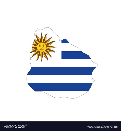 Uruguay National Flag In A Shape Of Country Map Vector Image