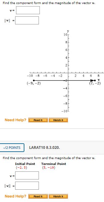 find the component form and the magnitude of the vector v 10 8 6 4 2 homeworklib