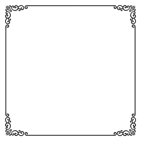 Rectangle Black Border Corner Ornate Swirl Rectangle Border Borders