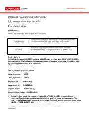 PLSQL 5 5 Practice Pdf Oracle Academy Database Programming