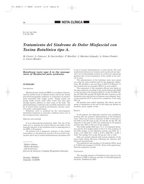 PDF Tratamiento del Síndrome de Dolor Miofascial con scielo isciii