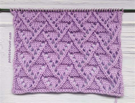 Les Points De Tricot Point Ajour En Zigzag Au Tricot