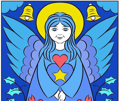 Nicole S Free Coloring Pages ADVENT BLUE ANGEL COLORING PAGE