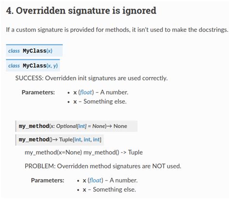 Docstring Signature In Method Or Function Signature Is Ignored If