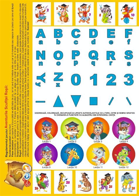 Alfabetul Si Cifrele Exercitii Grafice 2in1 Joc Carte De Colorat A4