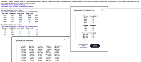 solved implement a financial simulation model for a new