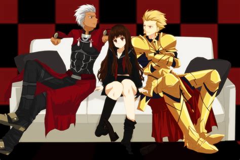 Gilgamesh Archer And Kishinami Hakuno Fate And 2 More Drawn By