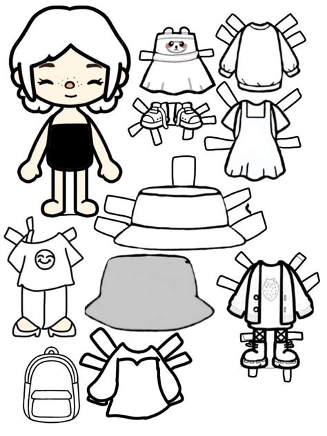 Toca Boca Paper Dolls Coloring Pages