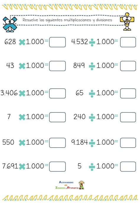 Multiplicaciones Y Divisiones Por 10 100 Y 1000 En 2023