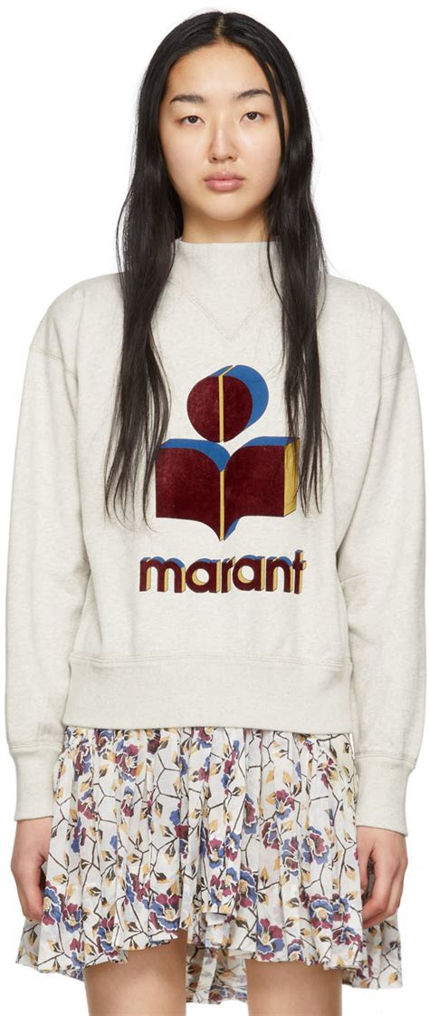 Isabel Marant Etoile Pull molletonné blanc cassé SSENSE France