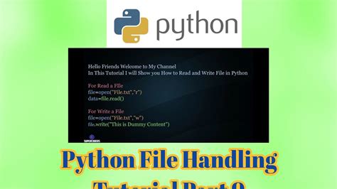 Python File Handling Tutorial Part 9 YouTube