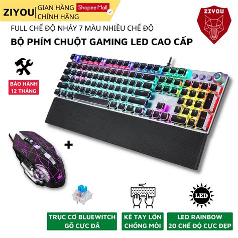 Combo gaming bộ phím chuột và tai nghe gaming ZIYOU cao cấp bàn phím cơ