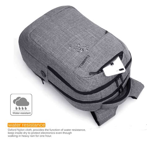 CoolBELL Sac à dos Ordinateur Portable 17 3 Pouces avec charge USB Gris