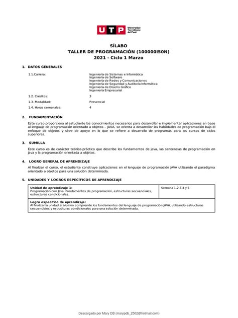 silabo taller de programacion 2021 pdf