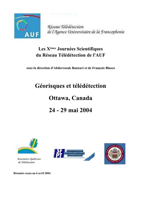 Table des matiÃres Agence Universitaire de la Francophonie AUF