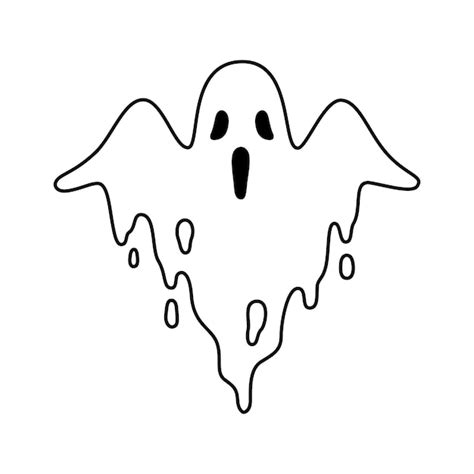 Personagem De Desenho Animado Fantasma De Halloween Vetor Premium
