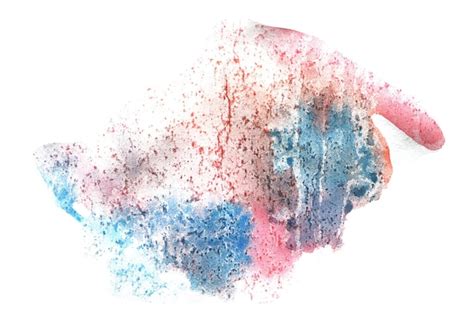 Premium Photo Hand Drawn Abstract Watercolor Stain Isolated On White