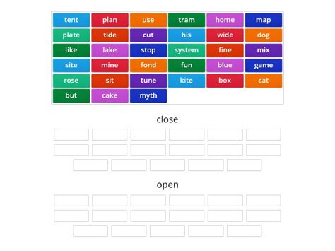 Open Or Closed Syllable Group Sort